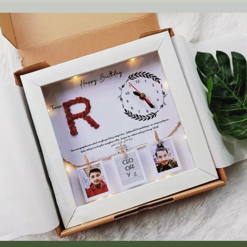 Jual Kado Ulang Tahun Bingkai Frame Jam Edelweis | Shopee Indonesia