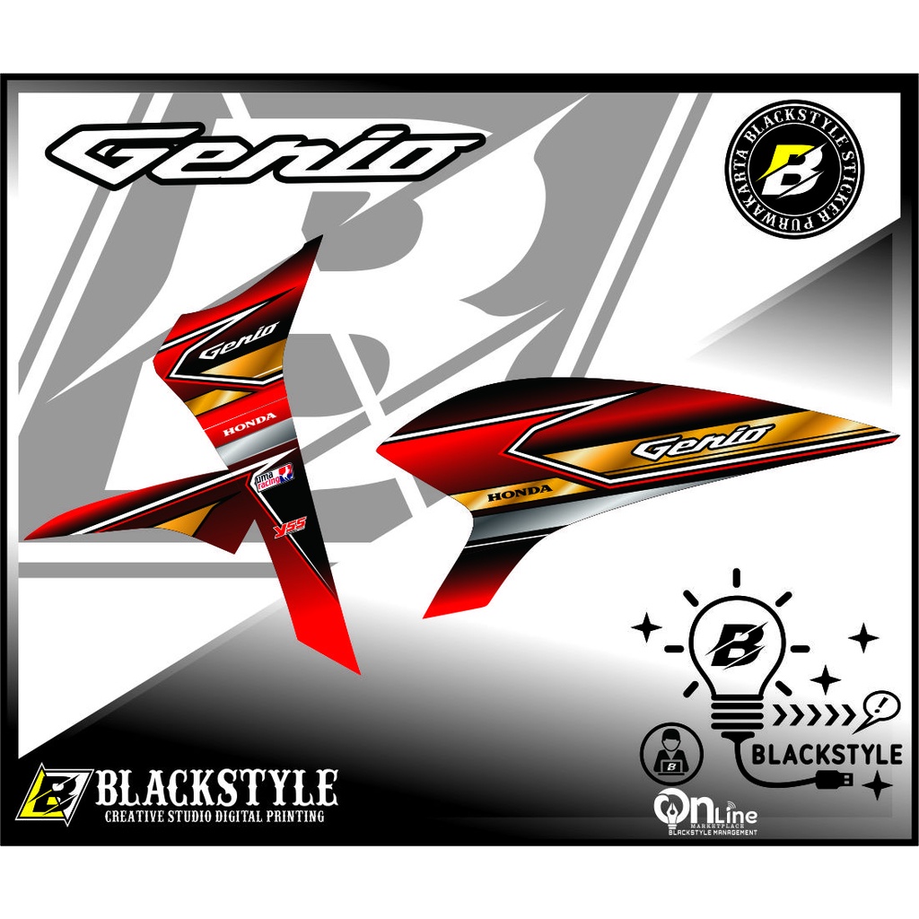 Jual STRIPING / STICKER HONDA GENIO VARIASI SIMPLE RACING MOTIF GENIO ...