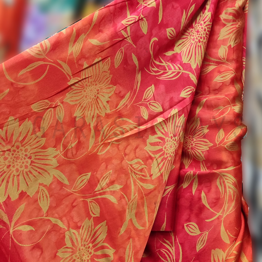 Jual Kain Silk Satin Sutra Motif Bunga Ombre Lebar 150 cm | Shopee ...