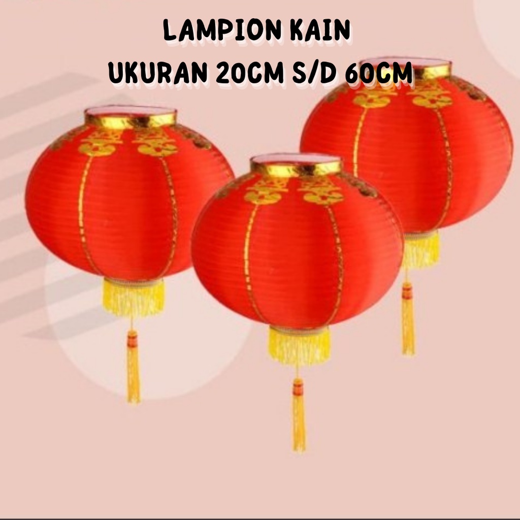 Jual Lampion Imlek Bahan Kain Parasut Merah Lampion Sincia LENTERA CNY Chinese Lantern | Shopee ...