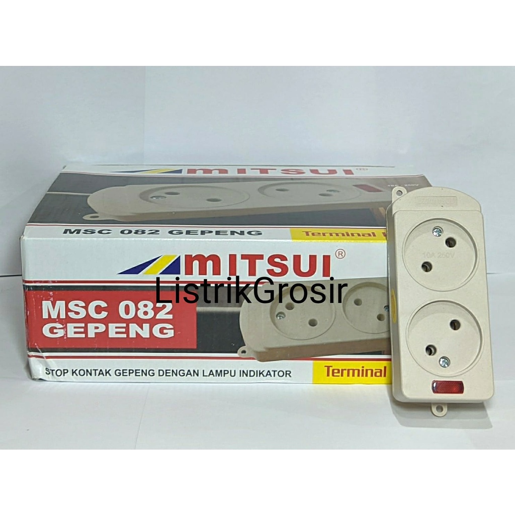 Jual MITSUI Terminal Stop Kontak Gepeng 1 2 3 4 Lubang Pipih + Indikator SNI | Shopee Indonesia