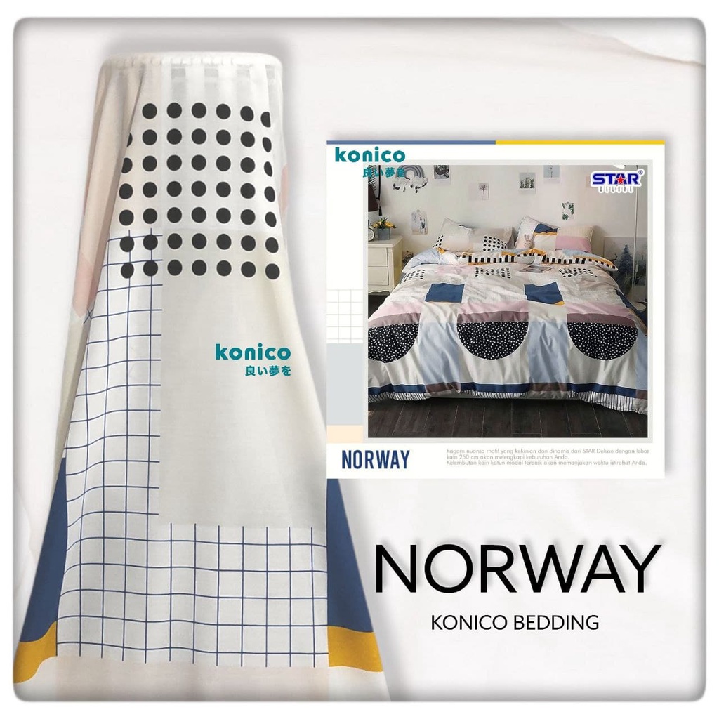 Jual KONICO kain Katun sprei Meteran Motif MINIMALIS NORWAY Tabur Star Esra GROW Catra ELBHE ...