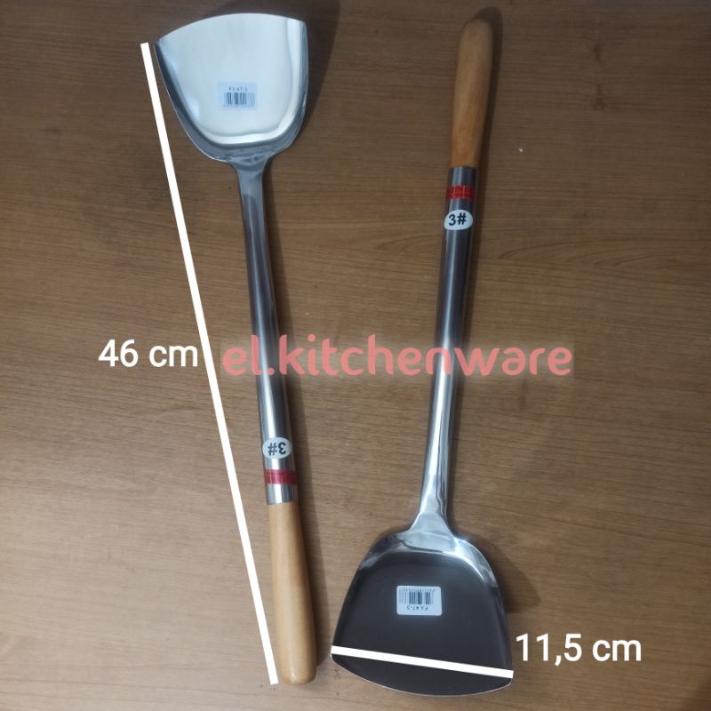 Jual sodet gagang kayu - merk fujinex original - spatula jumbo panjang ...