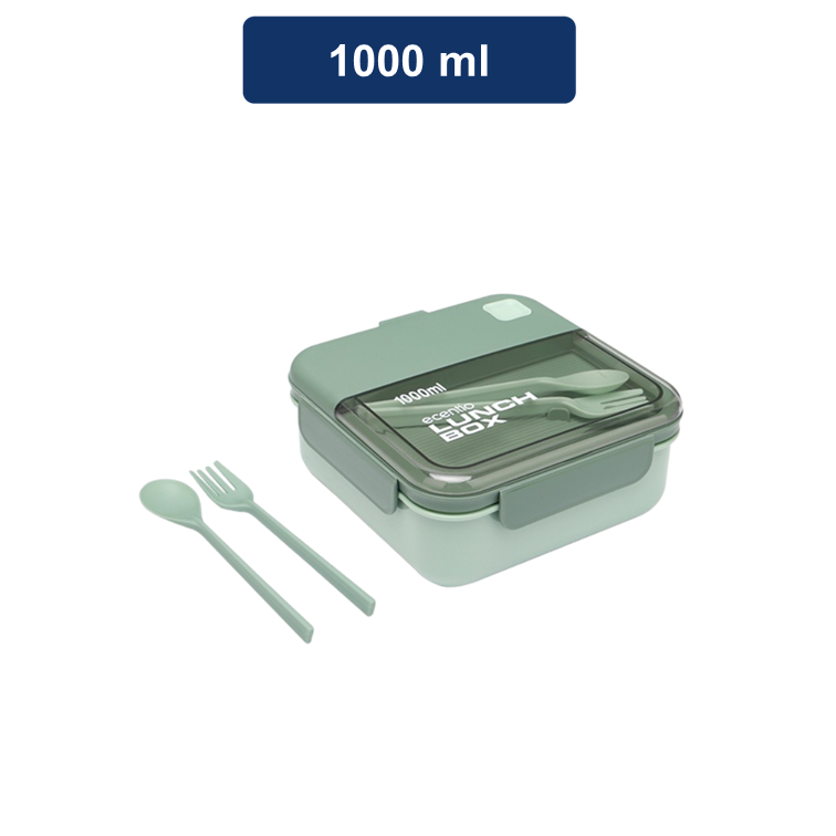 Jual Ecentio Kotak Makan / Lunch Box Double Grid 1000ml | Shopee Indonesia