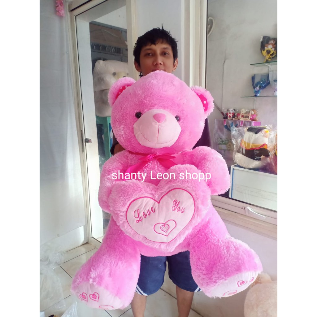 Jual Boneka Teddy Bear Love Duduk Jumbo / Boneka Teddy Bear Duduk Jumbo ...