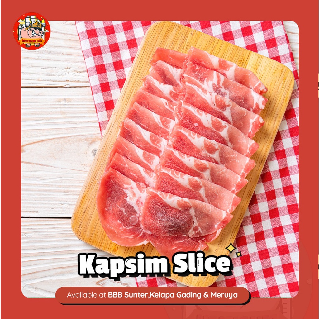 Jual KAPSIM SLICE 1.5 MM DAGING BABI ASLI BALI SHABU-SHABU LESS FAT 500 ...