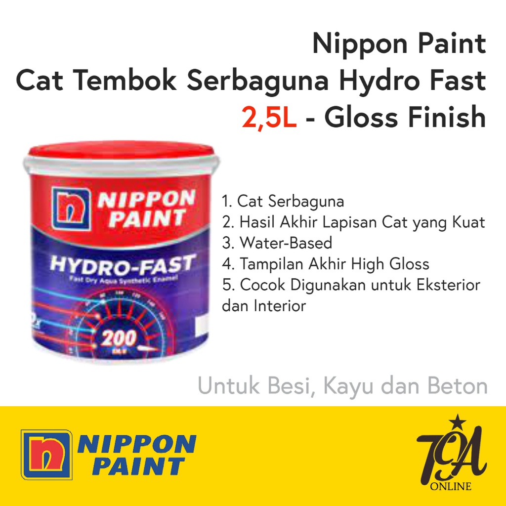 Jual Cat Tembok Interior & Eskterior Hydrofast Nippon Paint (TINTING ...