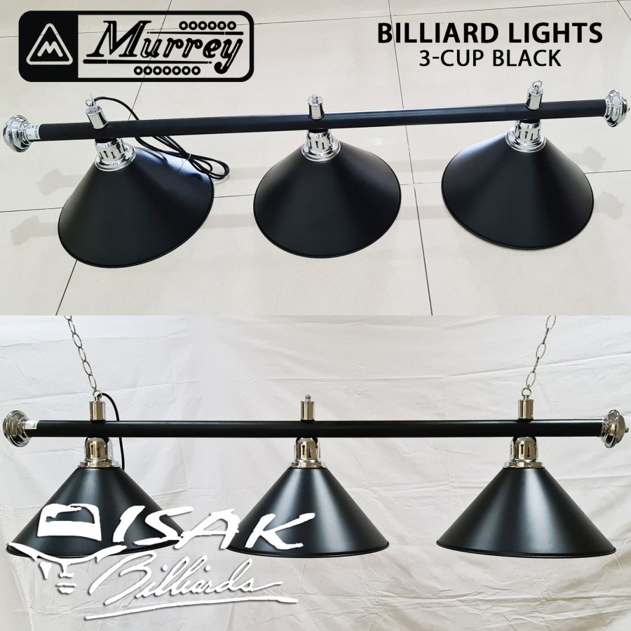 Jual Lampu Meja Billiard 3 Kap - Black - Pool Table Light 3 Cup Biliar ...