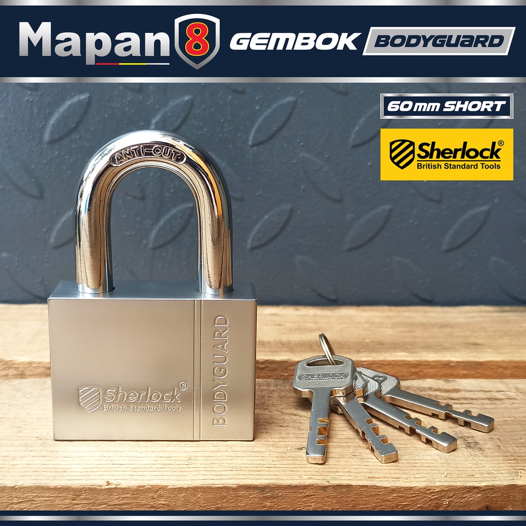 Jual Gembok Bodyguard 60 mm Pendek (Body Besi, Silinder & Kunci ...