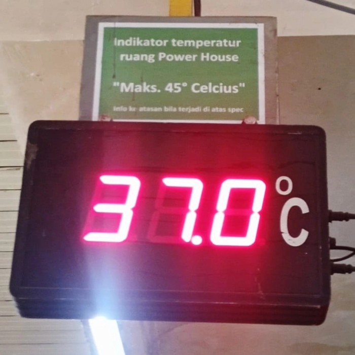 Jual Display Suhu 7 segment 40x20cm - Range 20-60 derajat + Alarm Limit ...