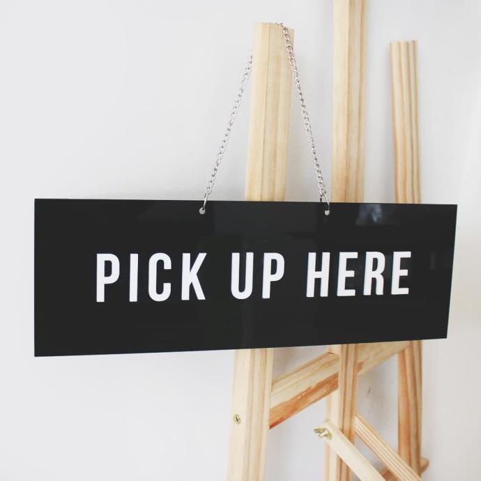 Jual Pick Up Here Signage | Sign Board Akrilik Timbul helloto99 Ayo ...