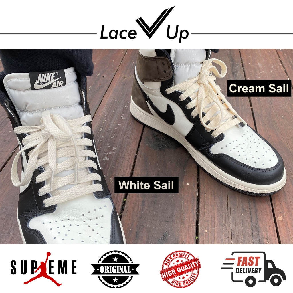 Jual Tali Sepatu Flat 8mm Basic Color 1 (AJ, AF, Dunk) | Shopee Indonesia