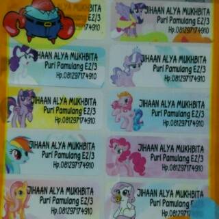 Jual My Little Pony label nama untuk ditempel di buku sekolah / sticker ...