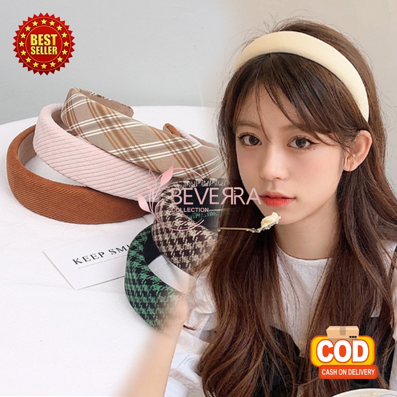 Jual BANDO KOREA DEWASA WANITA MOTIF POLOS BESAR BANDANA LEBAR HEADBAND ...