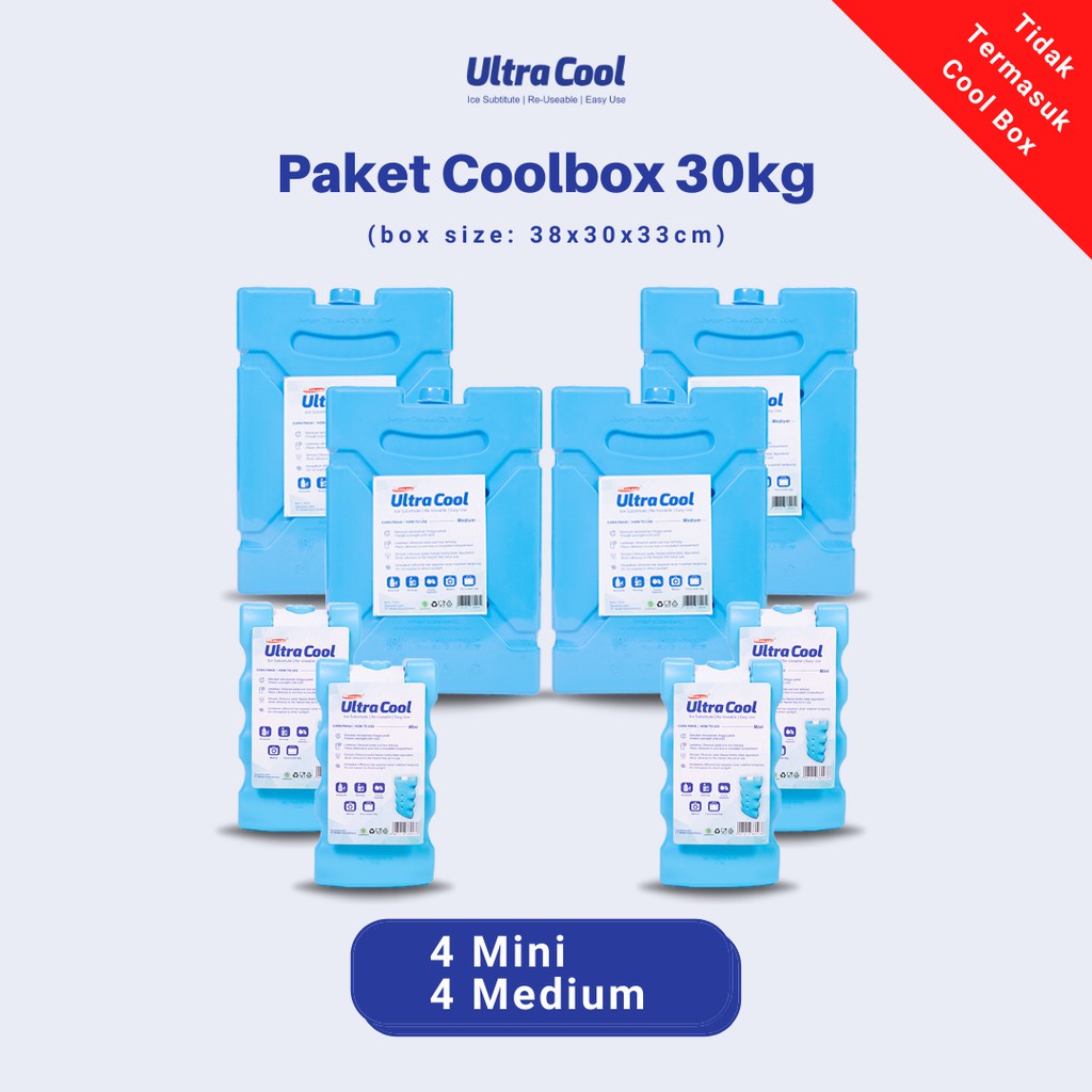 Jual Maslaha Ultra Cool Ice Pack Gell - 4 Medium 4 Mini - Paket Ice Gel Sterofoam Box 30kg ...