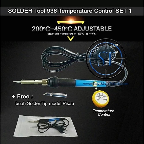 Jual Solder Electric Setelan Suhu 60W 450 Derajat Soldering Iron Adjustable 60 watt Temperature ...