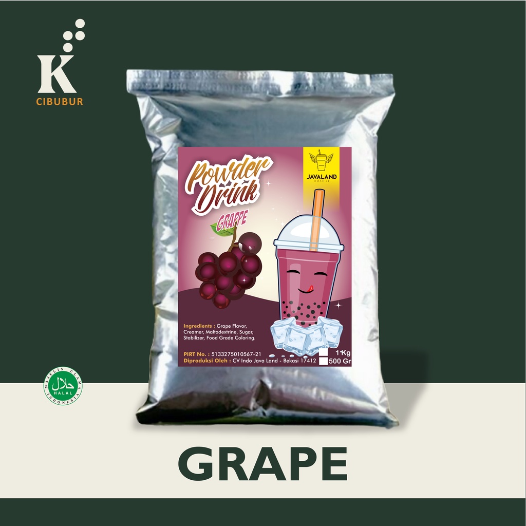 Jual Bubuk Minuman Buah Grape/Anggur Original Javaland 100% Halal MUI ...