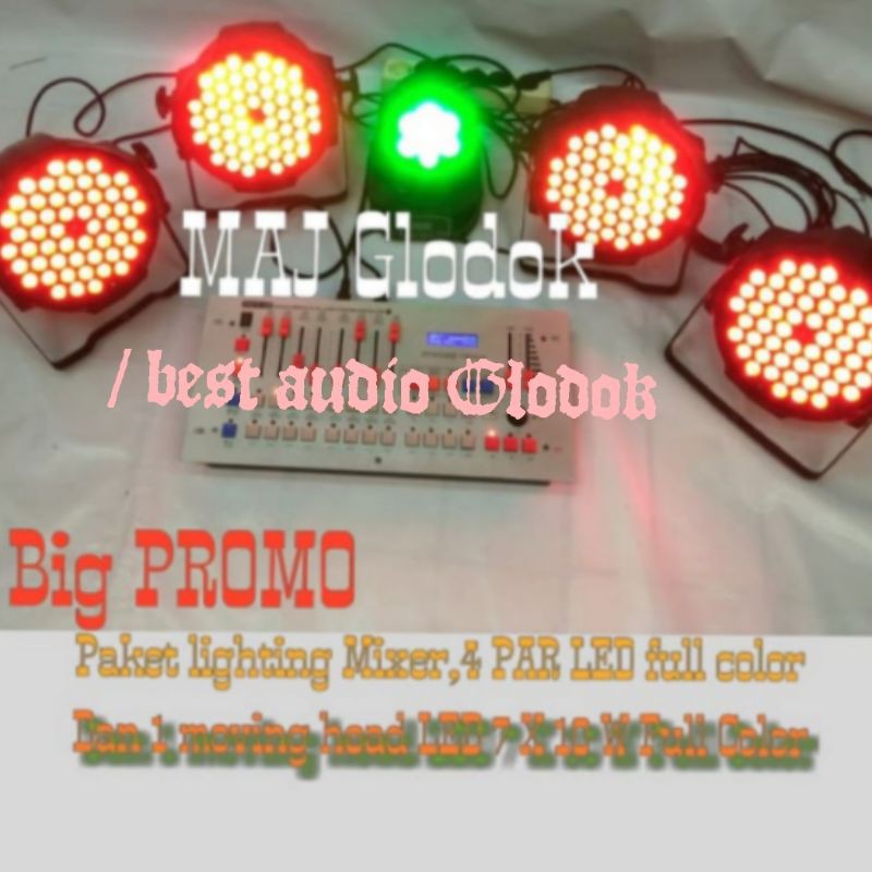Jual Paket lighting mixer lampu dan empat Par 54 led full color dan ...