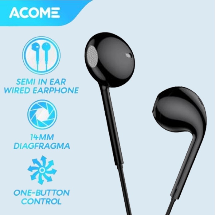 Jual Acome Aw01 Earphone Headset Jack 3.5mm Clear Audio Handsfree ...