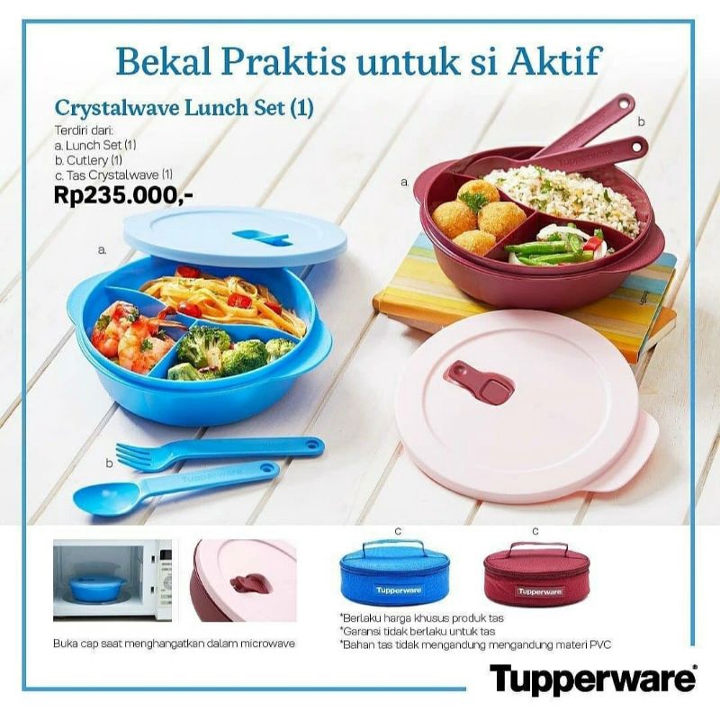 Jual Crystalwave Lunch set Tupperware | Shopee Indonesia