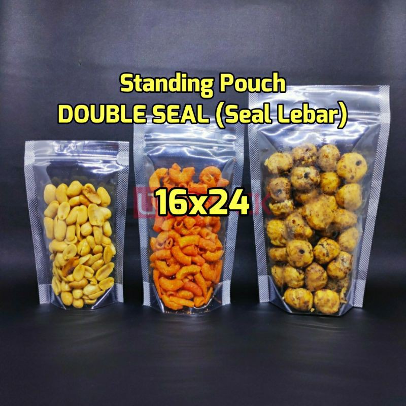 Jual Plastik Standing Pouch 16x24 Cm Double Seal Lebar - 50 pcs ...