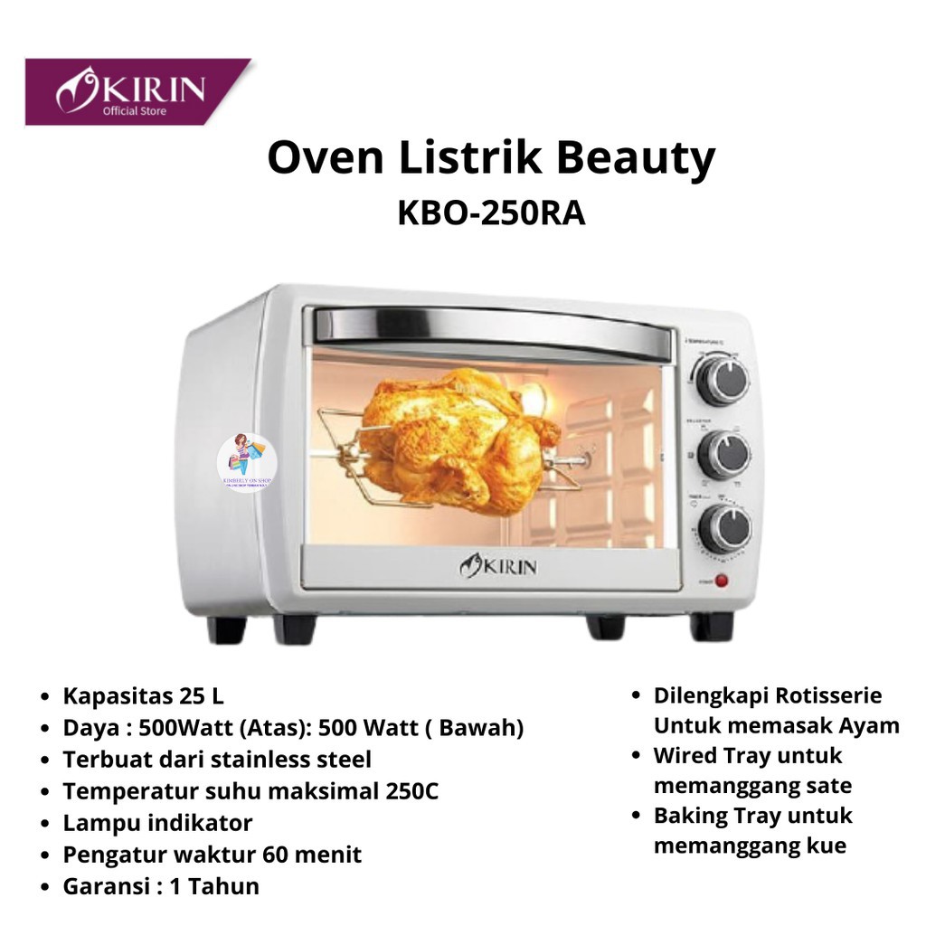 Jual Oven Listrik Beauty 25 Liter KBO-250RA Kirin | Shopee Indonesia