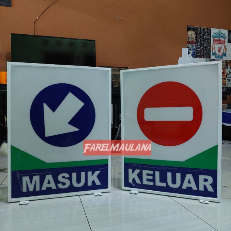 Jual Rambu rambu keluar masuk spbu / Neon box keluar masuk / rambu ...
