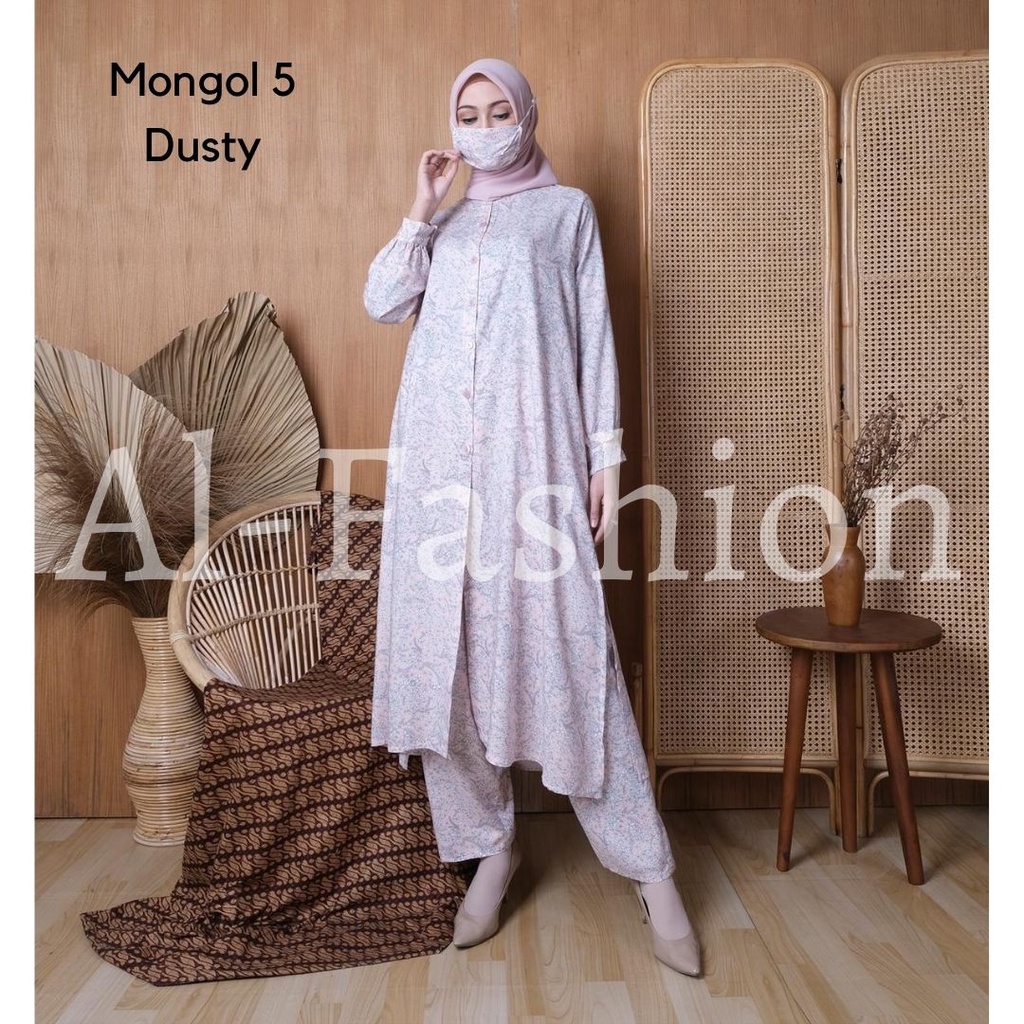 Jual Tunik Arab Mongol Oneset Setelan Long Tunik Jumbo Busui +Celana ...