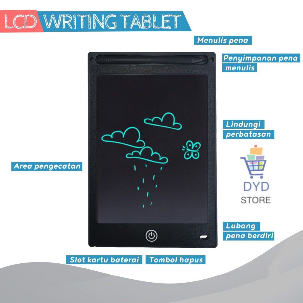Jual LCD Writing Tablet 8.5" Eye Care Display Screen Lock Function ...