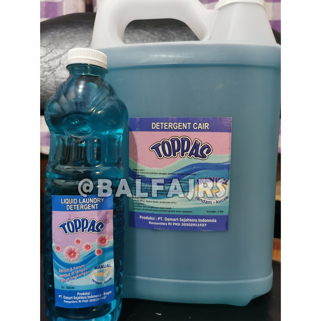 Jual TOPPAS Deterjen Cair Jerigen 5 liter | Shopee Indonesia