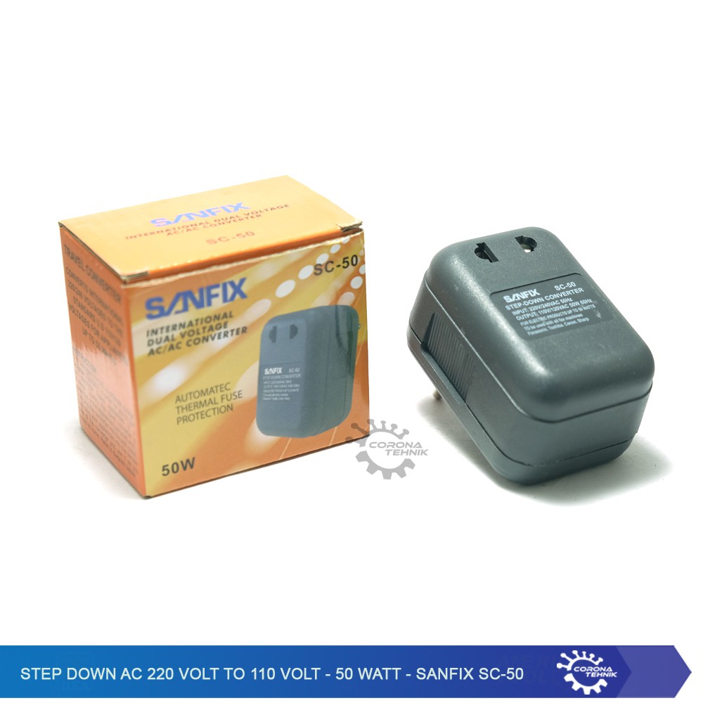 Jual Step Down AC 220 Volt to 110 Volt - 50 Watt - Sanfix SC-50 ...