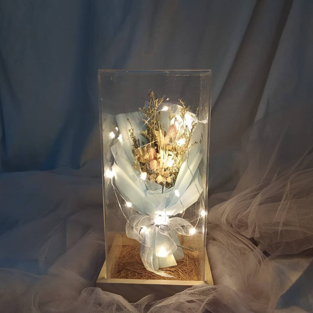 Jual Bunga Kering Lampu LED | Bunga Beauty And The Beast | Kado Kotak ...