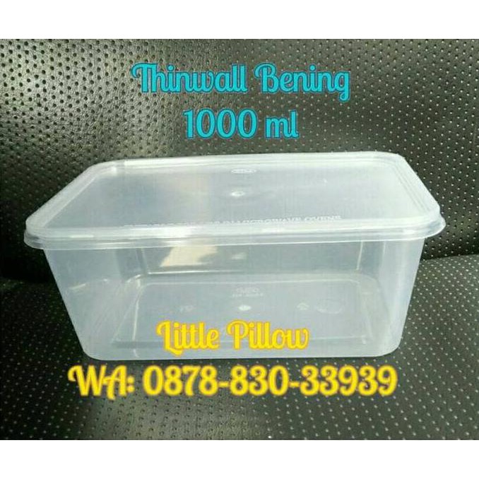 Jual PALING MURAH Kotak Makan Bening 1000ml/Lunch Box/Thinwall/Food ...