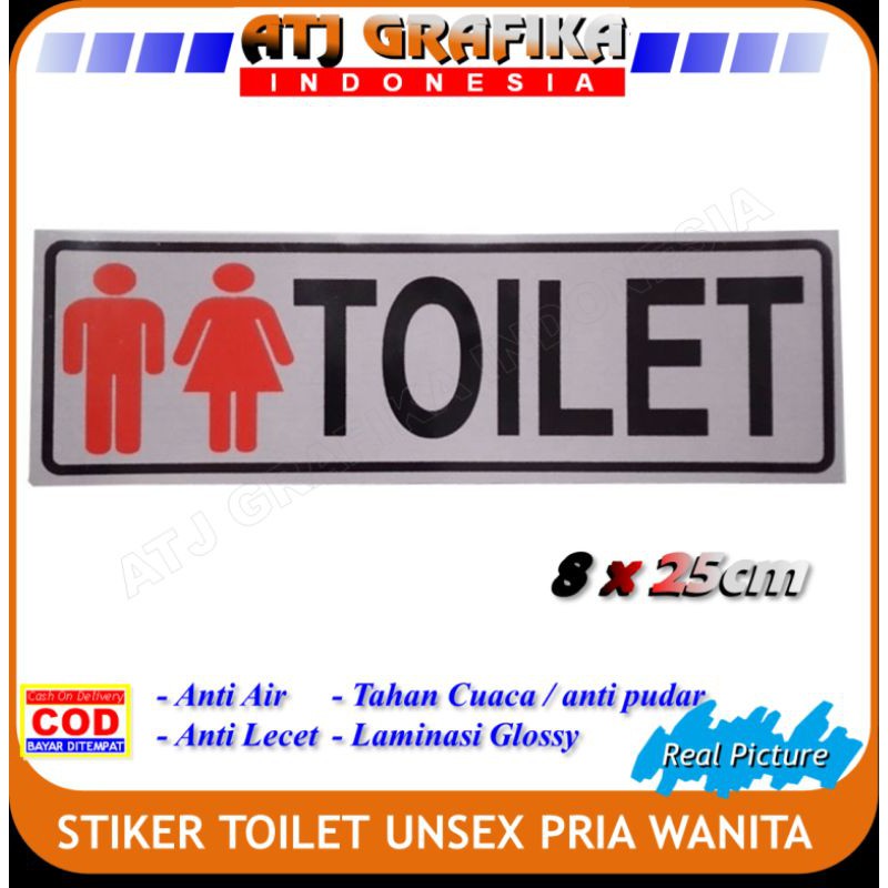 Jual stiker kamar mandi pria wanita Sticker toilet unsex label pintu wc ...