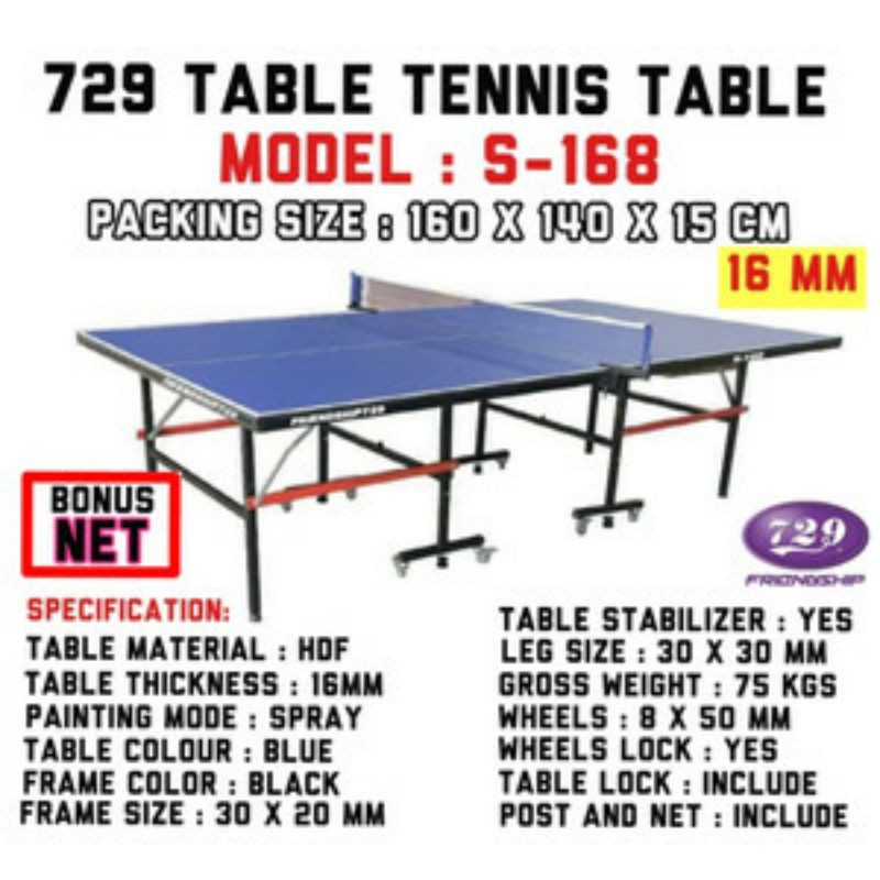 Jual Meja Pingpong / Pimpong / Tenis Meja Import FRIENDSHIP 729 ORIGINAL | Shopee Indonesia