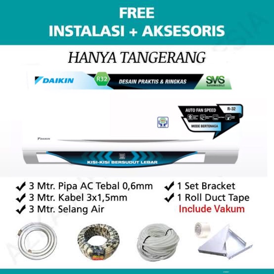 Jual AC DAIKIN THAILAND 0.5 PK AC Super Mini Split 1/2 PK RC + FTC15NV14 - THAILAND + GRATIS ...