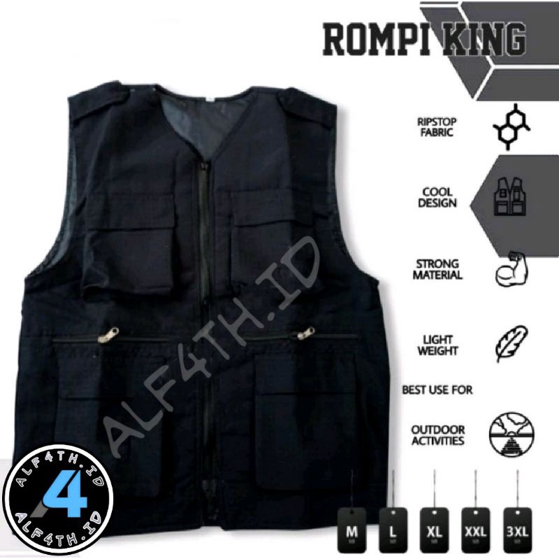 Jual Rompi tactical/Rompi king/Rompi wartawan/Rompi lapangan | Shopee ...