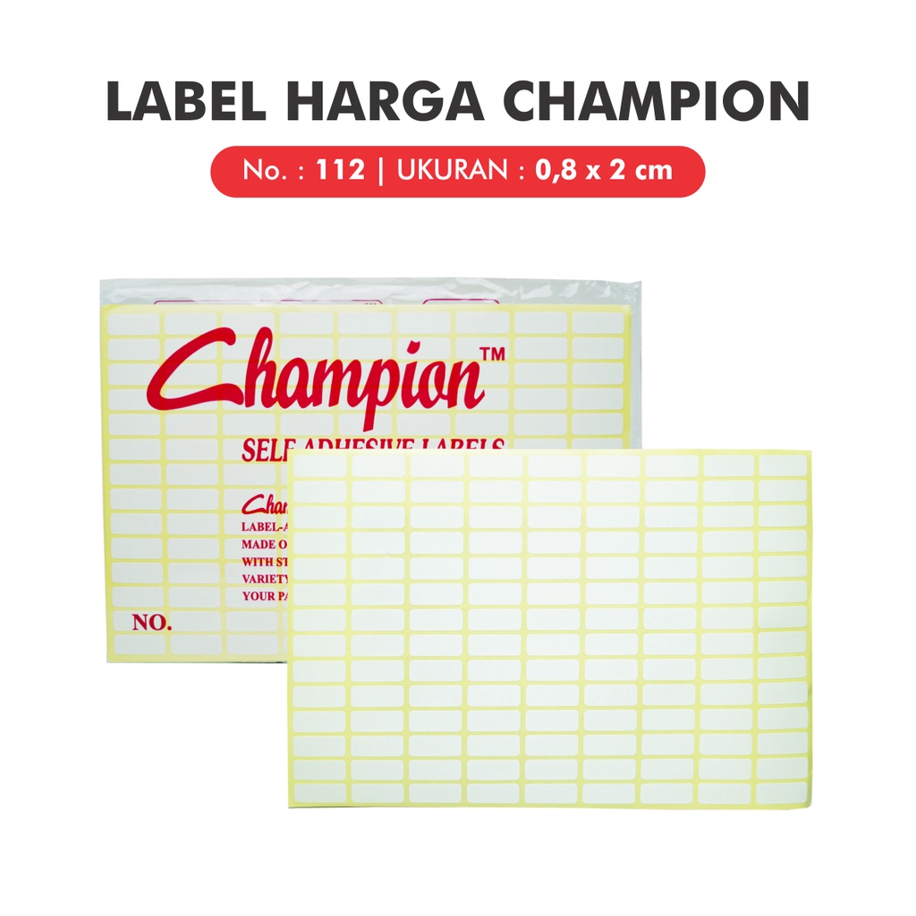 Jual Label Harga Stiker Nama Undangan Champion No 99 No 103 No 112 Isi ...