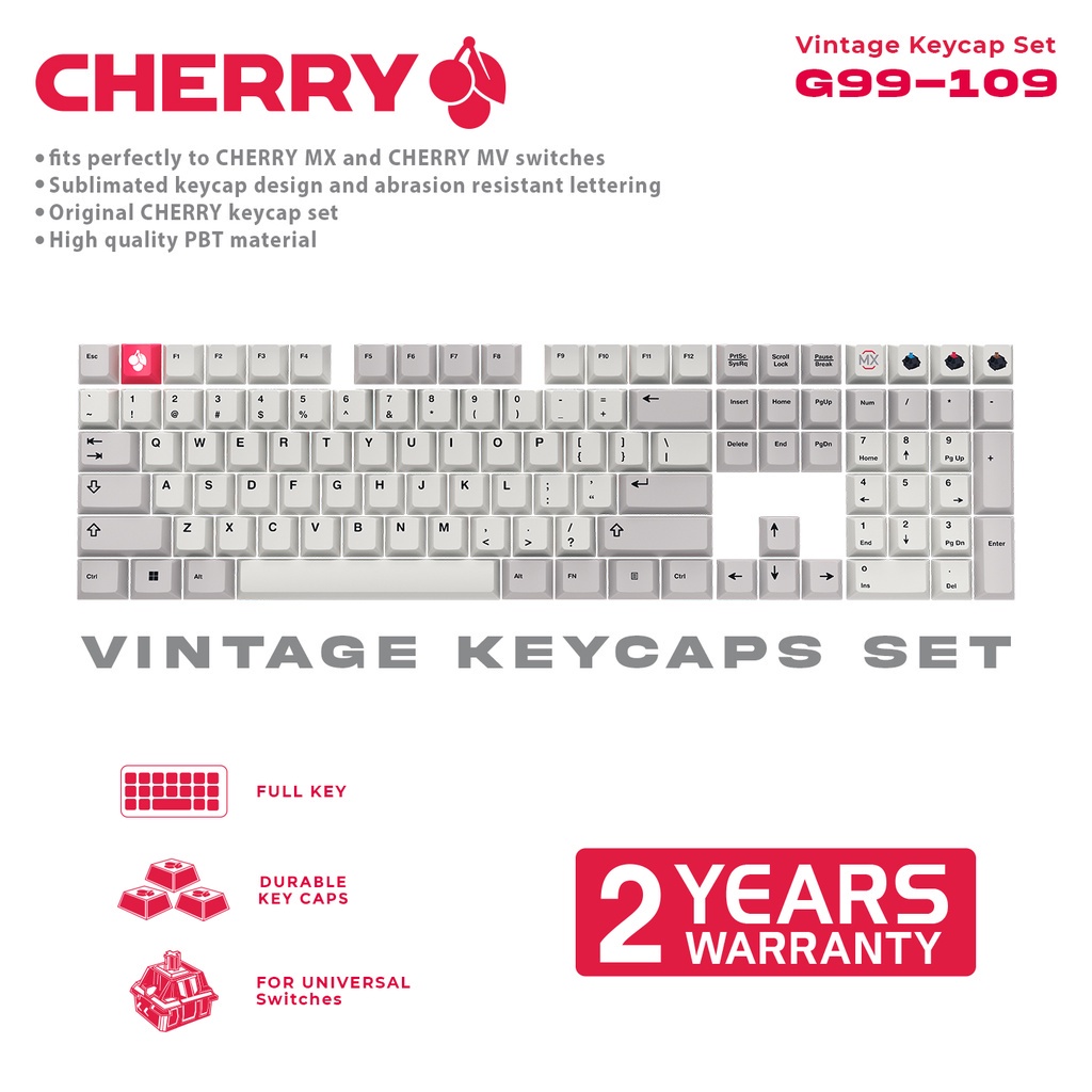 Jual CHERRY MX Vintage Keycap Set - G99-109-EU-ZUB-01 | Shopee Indonesia