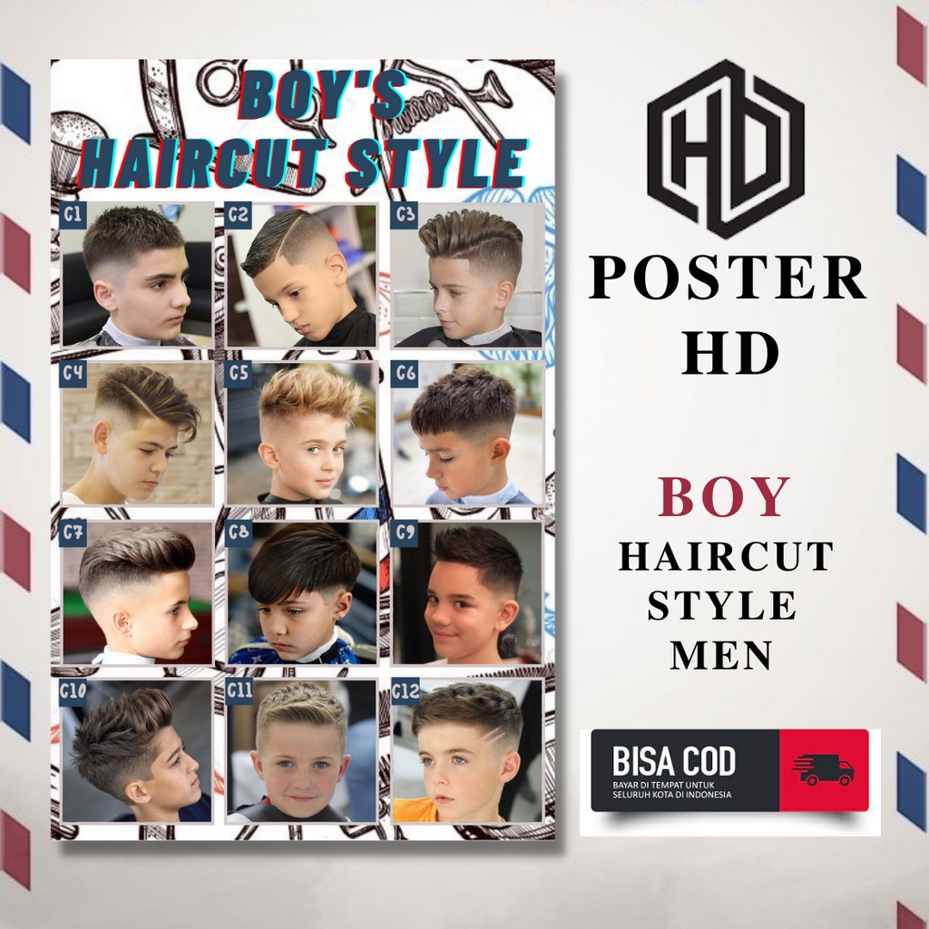 Jual POSTER HD - poster pangkas rambut pria 2022 model anak-anak ...