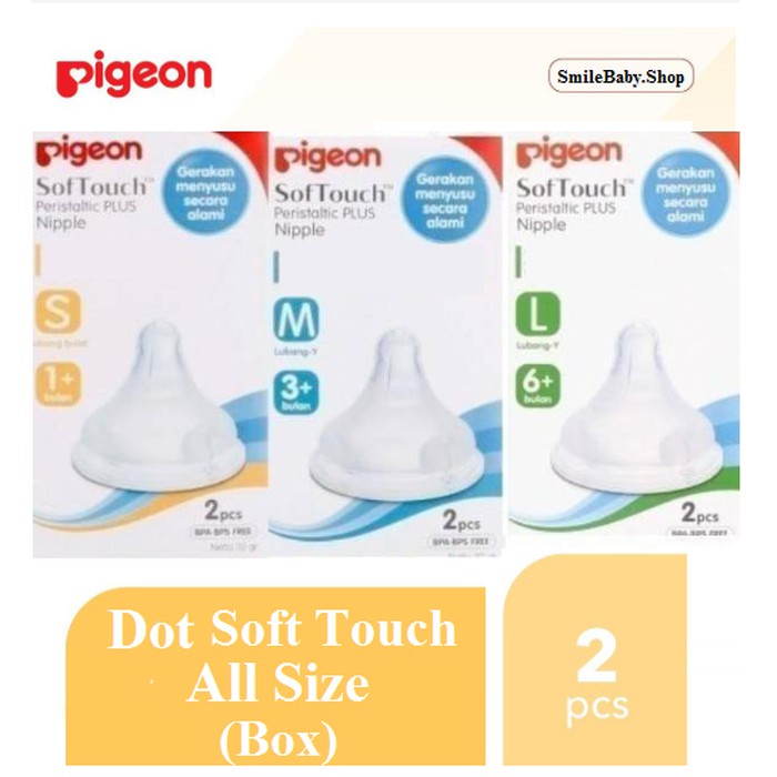 Jual PIGEON Softouch Peristaltic Plus Nipple isi 2 | Shopee Indonesia