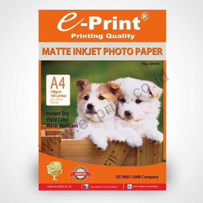 Jual E-print matte inkjet photo paper 108 gsm kertas inkjet kertas ...