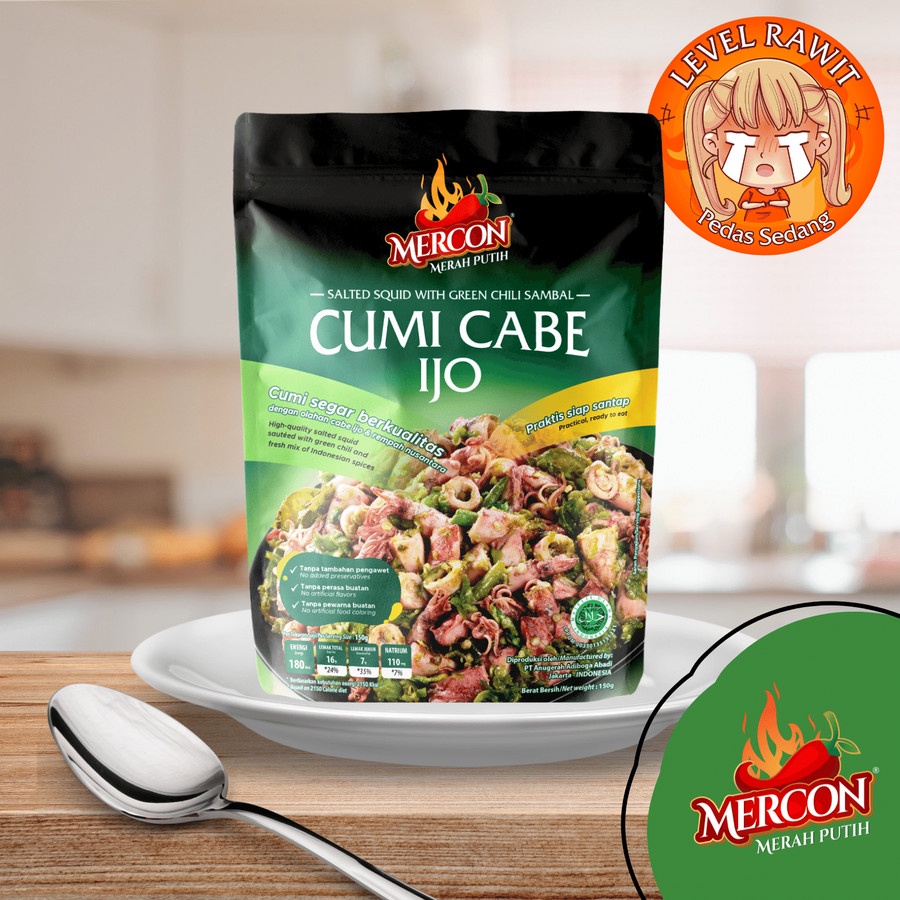 Jual CUMI CABE IJO MERCON MERAH PUTIH 150 GRAM (LEVEL PEDAS LENGKAP ...