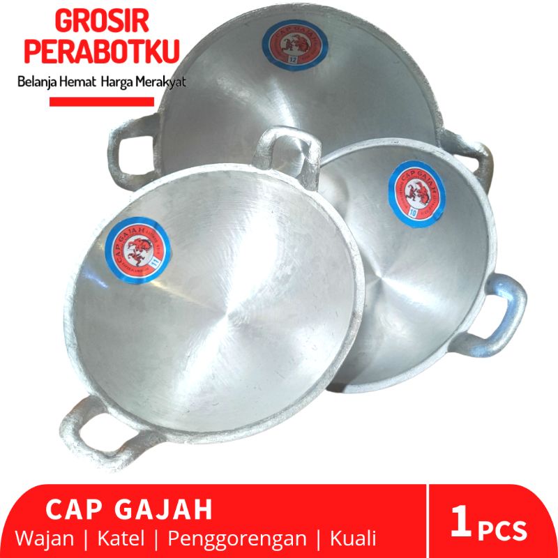 Jual Wajan Katel Kuali Penggorengan Cap Gajah Ukuran 10-16 Wajan ...