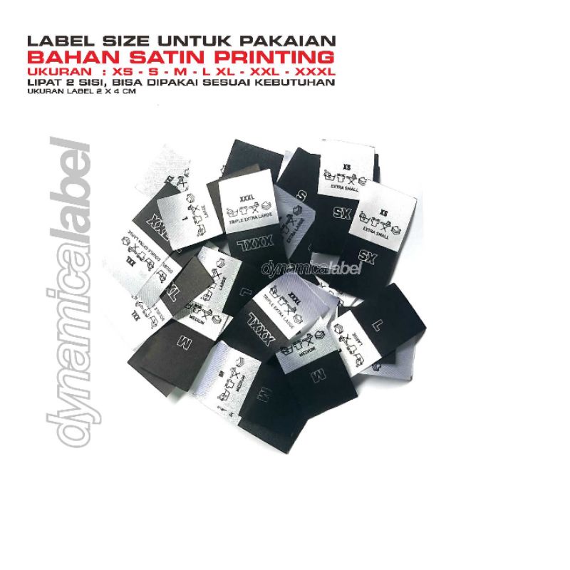 Jual Label Slip Size Bahan Satin Printing Ukuran 2 x 4 cm | Shopee ...