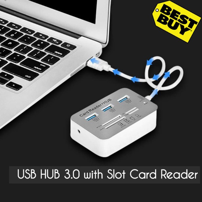 Jual 7in1 USB 3.0 Card Reader & 3 Ports USB Hub MS Micro SD MMC M2 TF | Shopee Indonesia