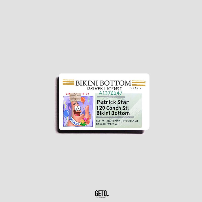Jual Stiker Sticker Skin Kartu Atm Spongebob Edition | GETOCARD GETO ...