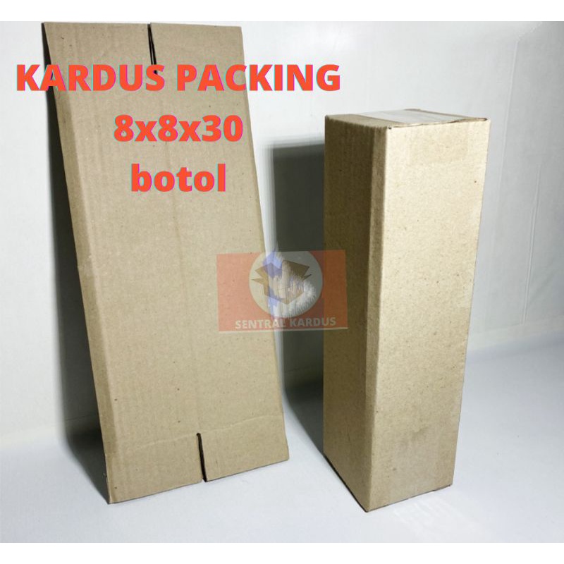 Jual KARDUS BOTOL / KARTON BOX uk. 8x8x30 CM | Shopee Indonesia