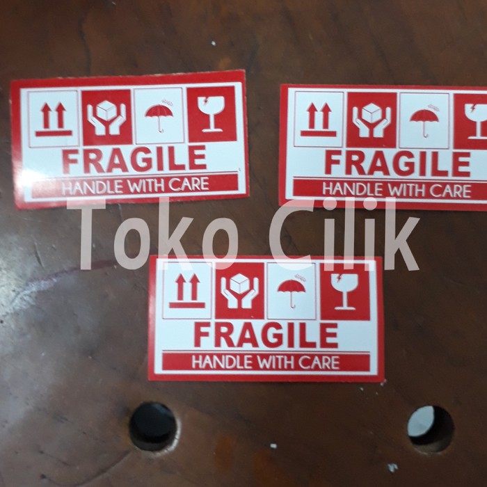 Jual stiker/label/fragile/pecah belah/barang/paket/hati hati/kiriman ...