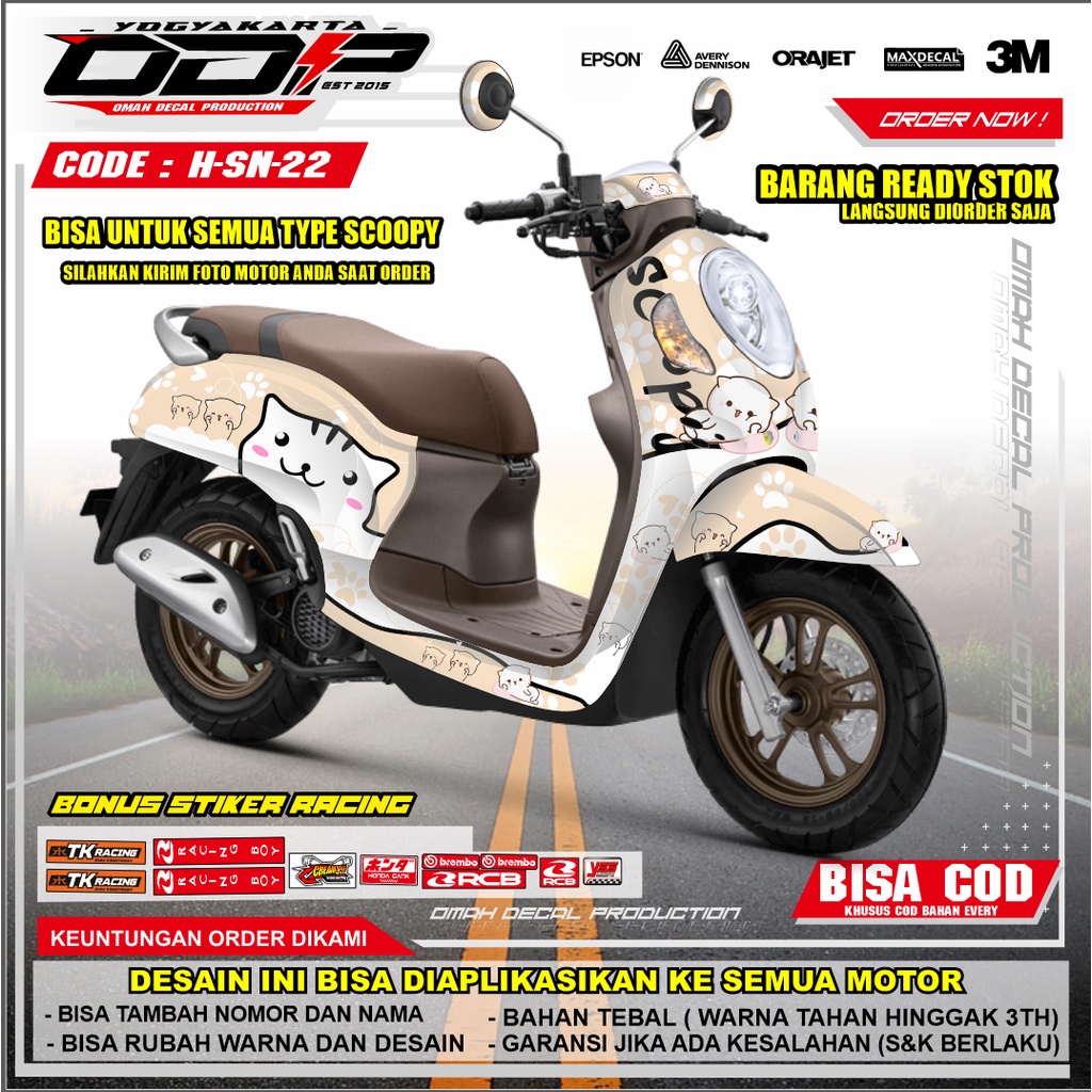 Jual DECAL SCOOPY FULL BODY VARIASI AKSESORIS DEKAL STIKER STRIPING ...